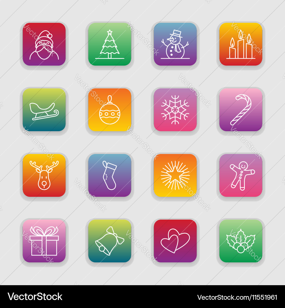Christmas and new year icon set Royalty Free Vector Image