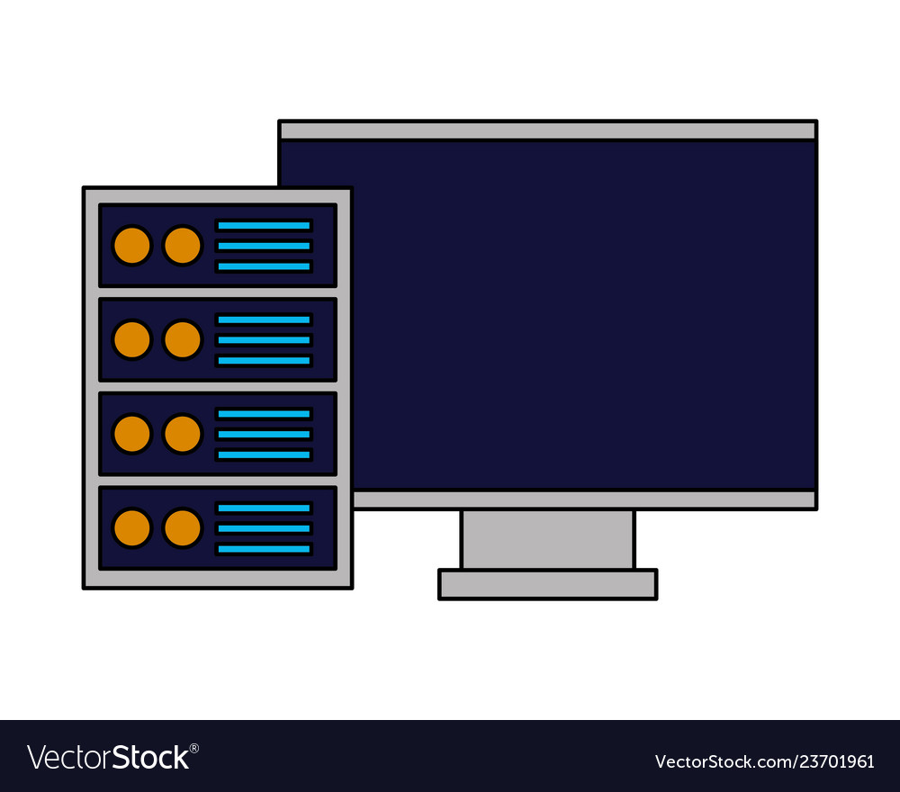 Computer monitor and case Royalty Free Vector Image