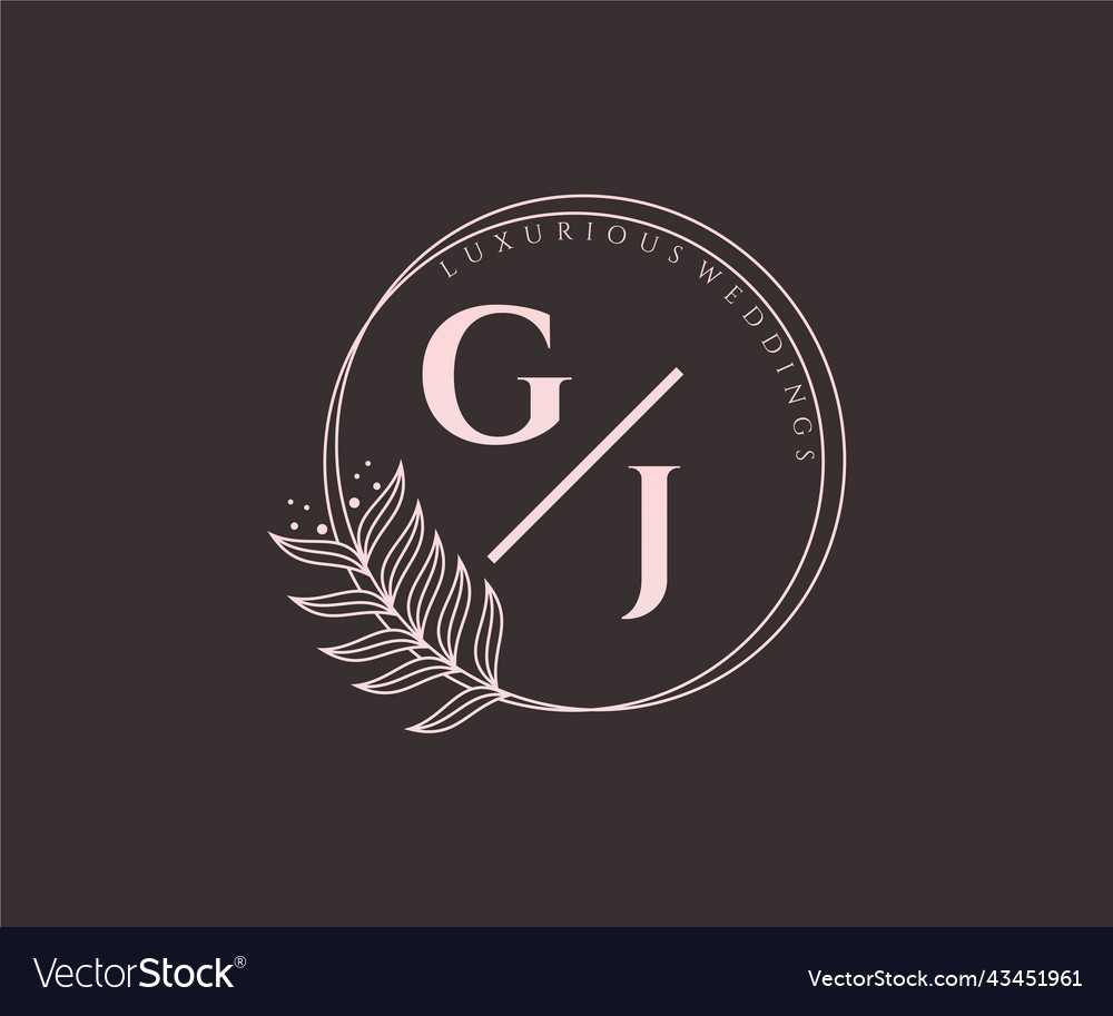 Gj initials letter wedding monogram logos Vector Image