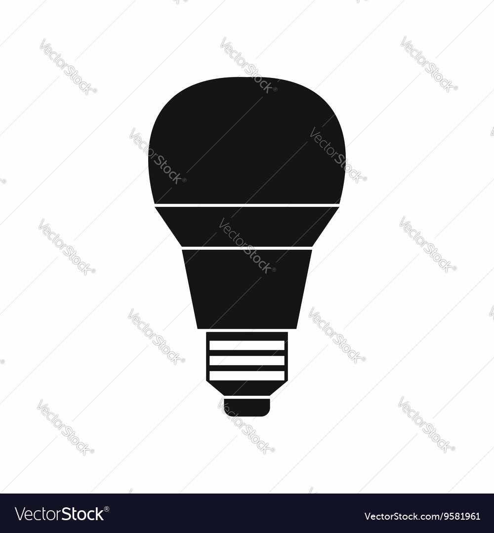 Glowing led bulb icon simple style Royalty Free Vector Image
