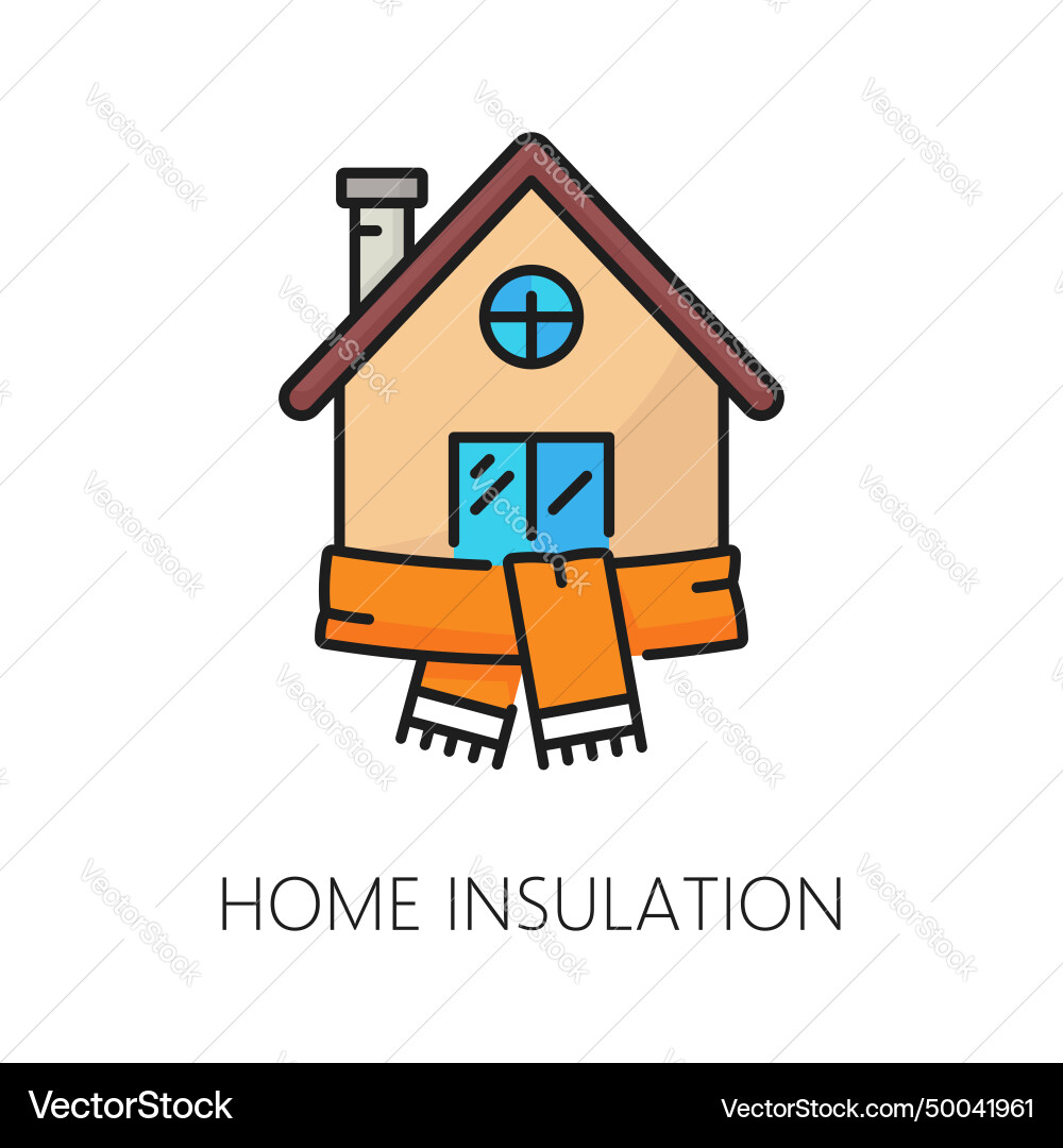 Home wall thermal insulation color line icon Vector Image