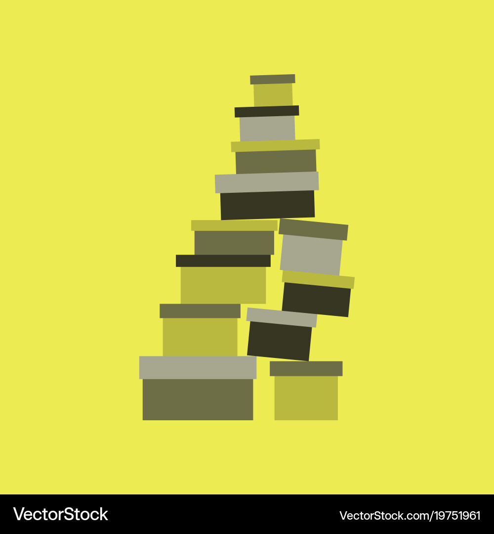 Icon in flat design mountain of boxes Royalty Free Vector