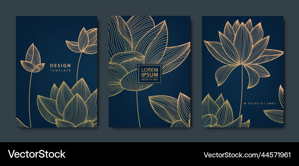 Japanese lotus flower patterns floral Royalty Free Vector