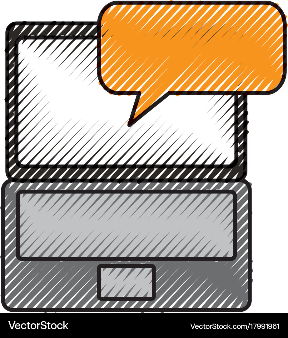 Laptop technology speech bubble communication Vector Image