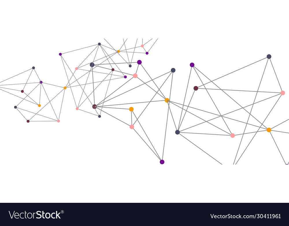 Line points connections triangular technology Vector Image