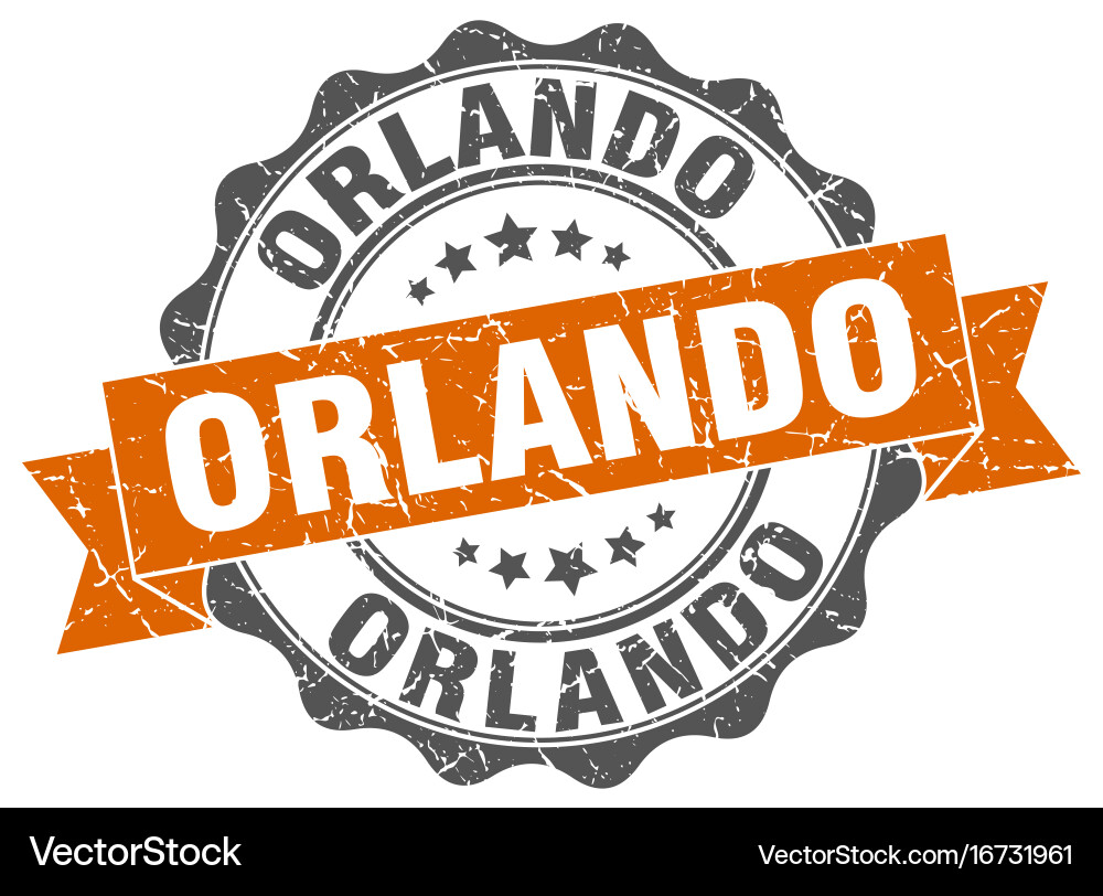 Orlando round ribbon seal Royalty Free Vector Image