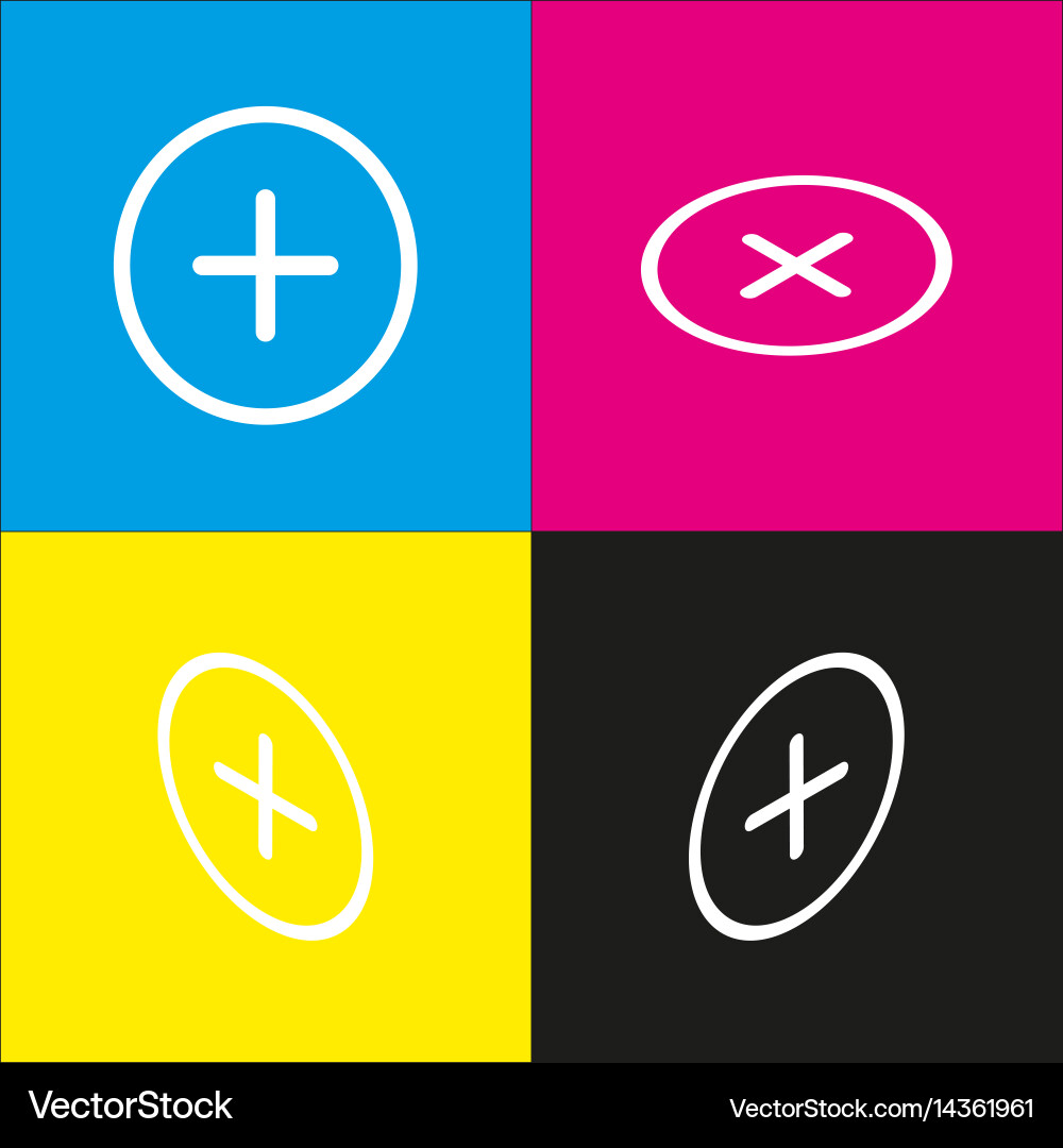 Positive symbol plus sign white icon Royalty Free Vector