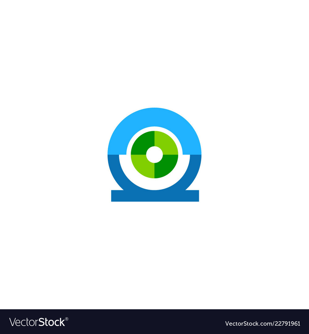 Round disk technology logo Royalty Free Vector Image