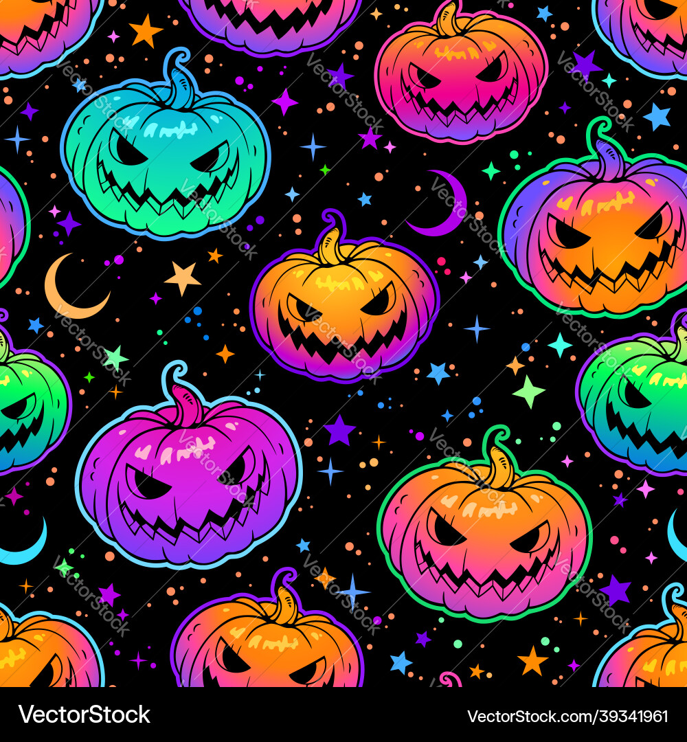 Seamless pattern of bright multicolored halloween Vector Image