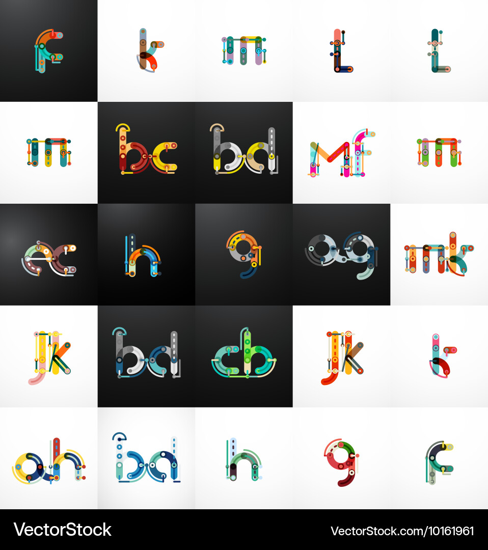 Set of initial branding letter logo Royalty Free Vector