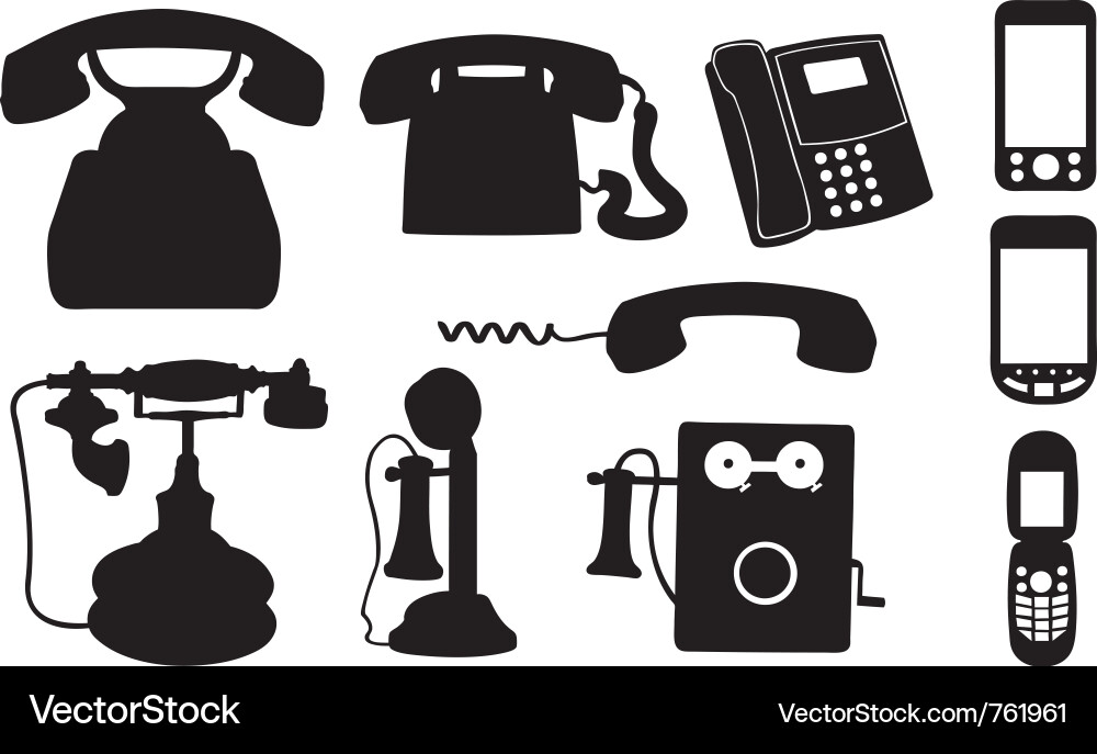 Set of telephones Royalty Free Vector Image - VectorStock