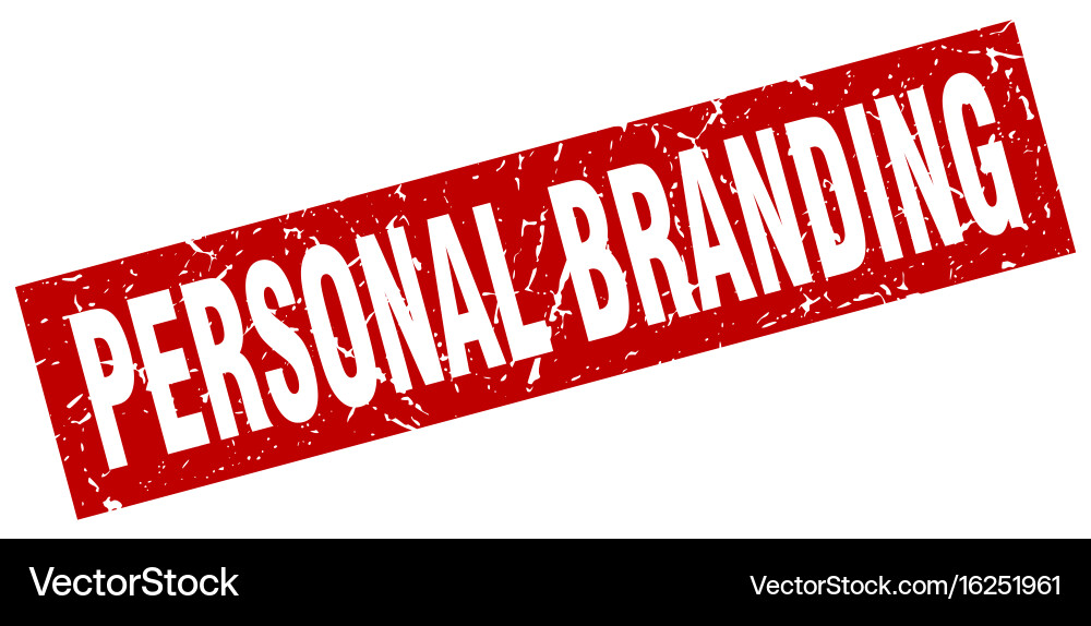 Square grunge red personal branding stamp Vector Image