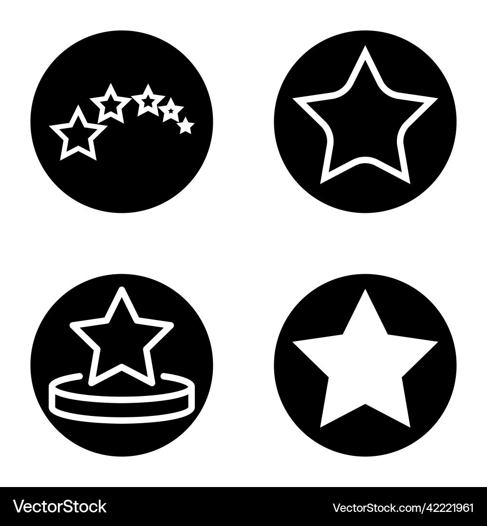 Stars1sg flat icon set isolated on white Vector Image