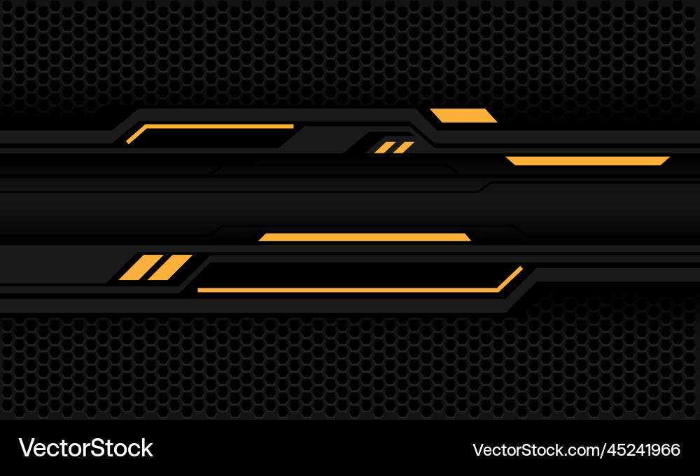 Abstract yellow line black circuit on grey Vector Image