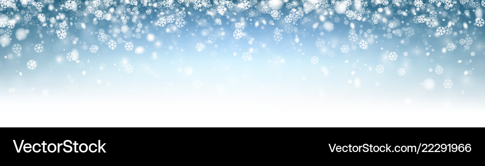 Blue abstract shiny winter banner with snowflakes Vector Image