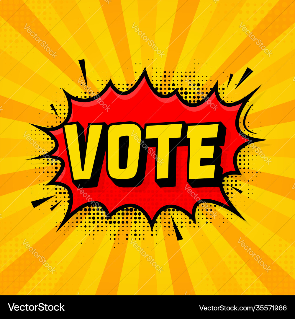 Cartoon banner vote sign design template Vector Image