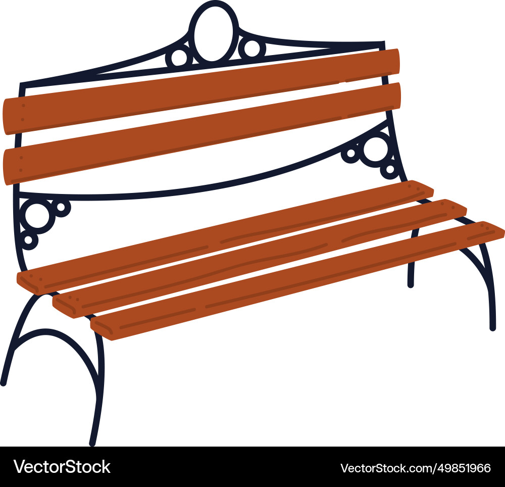 Classic park bench with ornate metal frames and Vector Image