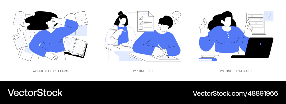 College exams isolated cartoon Royalty Free Vector Image