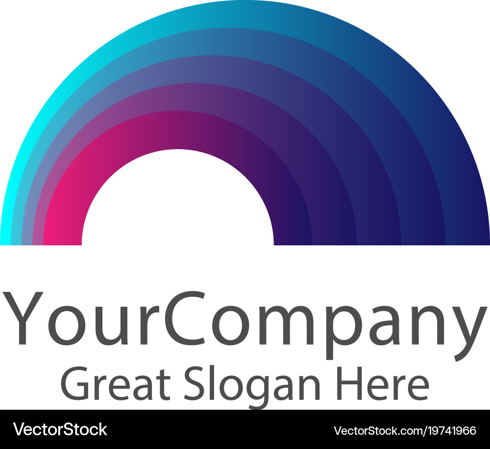 Colorful rainbow logo icon symbol abstract dome Vector Image