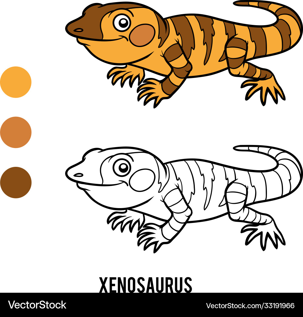 Coloring book xenosaurus Royalty Free Vector Image