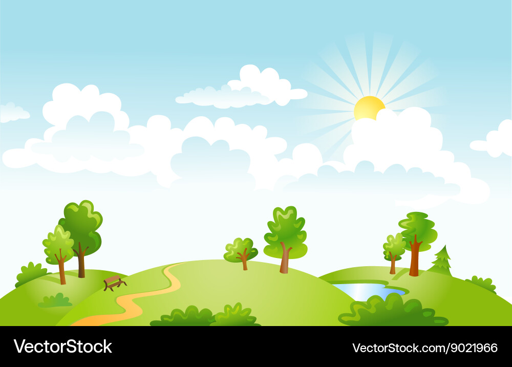 Countryside panorama in the morning Royalty Free Vector