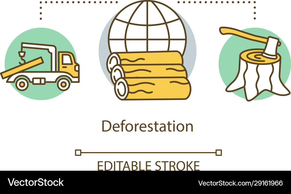 Deforestation concept icon forestry logging tree Vector Image