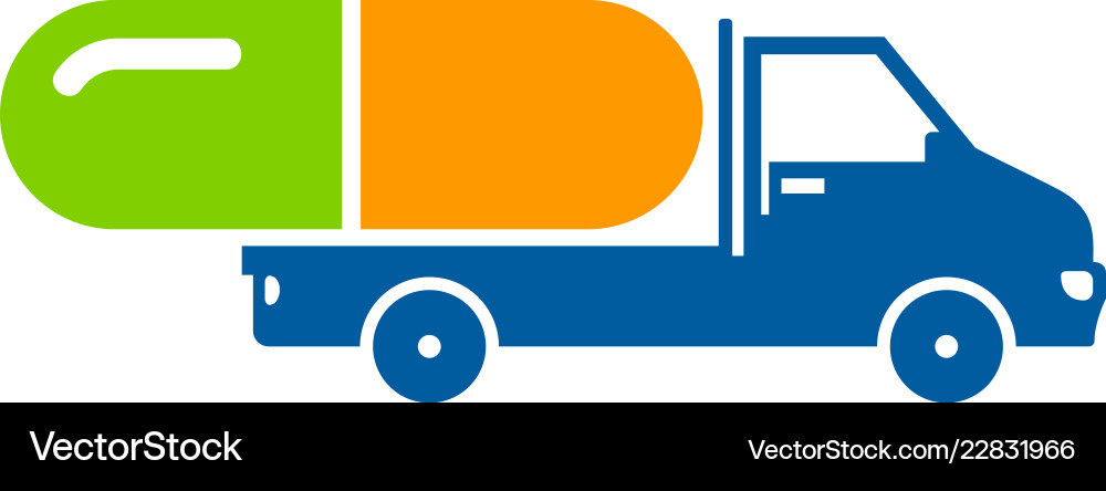 Delivery medicine logo icon design Royalty Free Vector Image