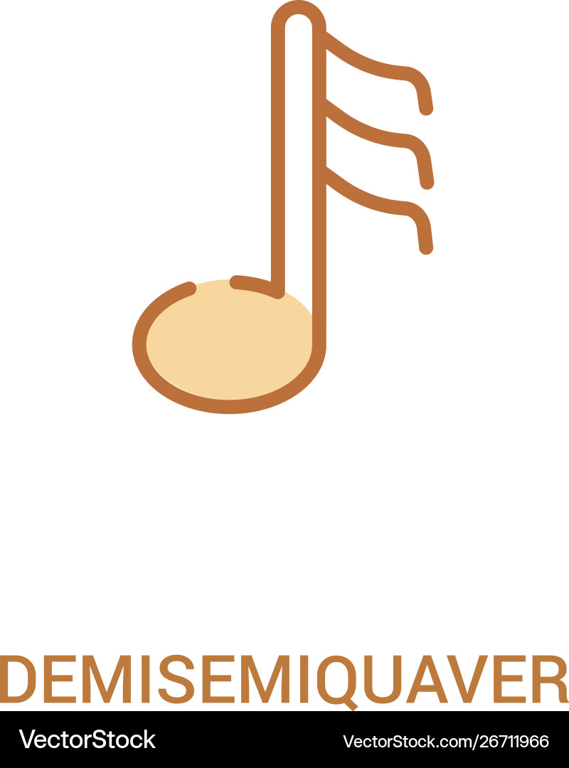 Demisemiquaver concept 2 colored icon simple line Vector Image