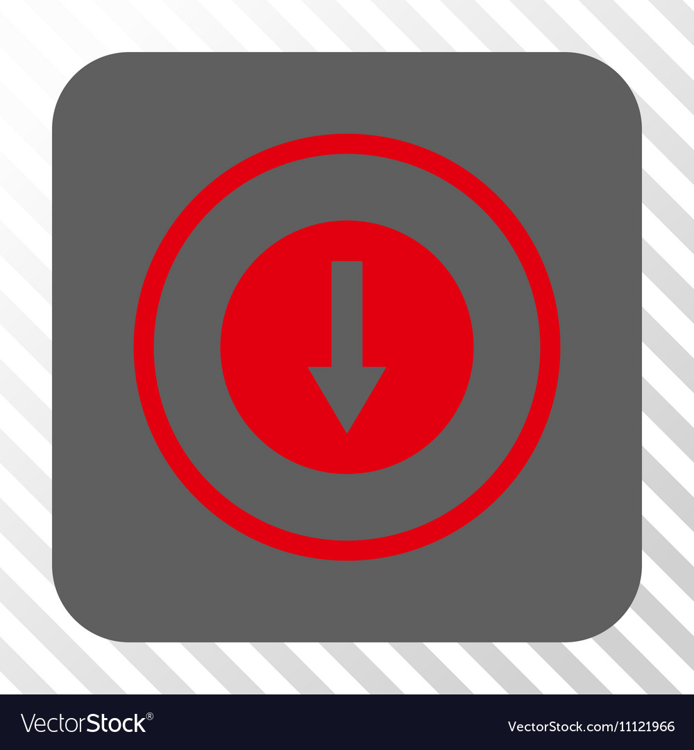 Down rounded arrow square button Royalty Free Vector Image