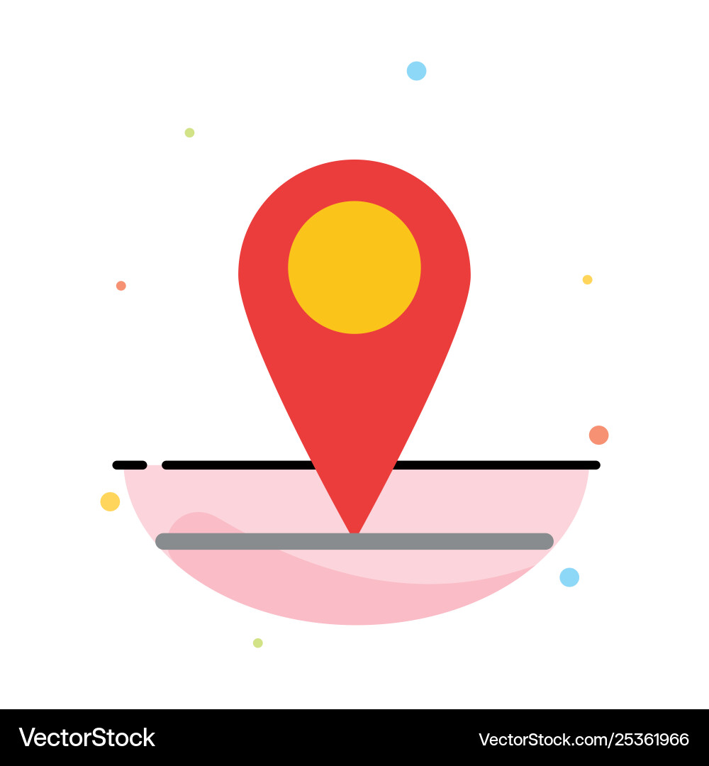 Global location pin world abstract flat color Vector Image