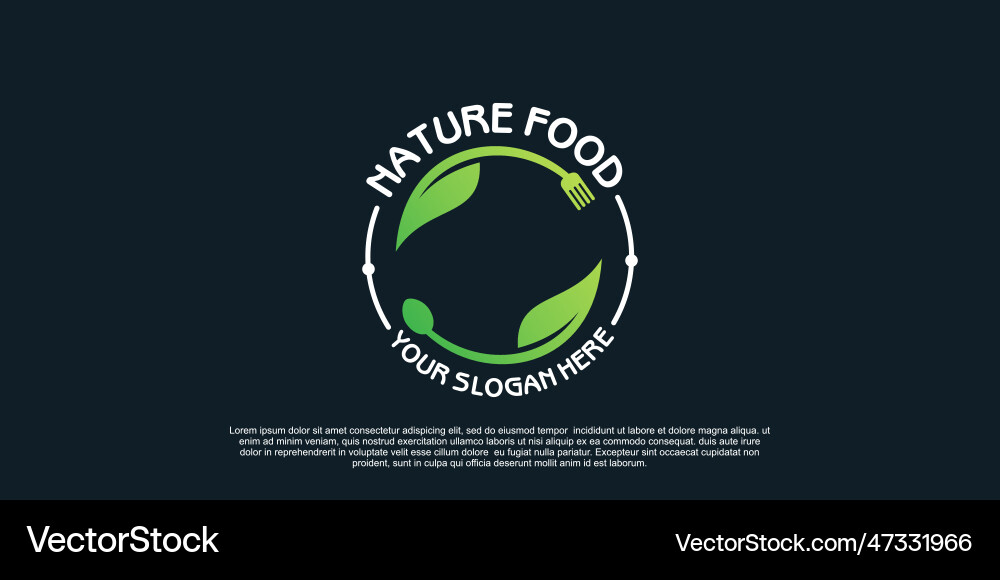 Nature food logo design with unique concept Vector Image