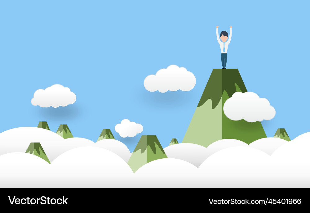People running up a mountain leadership Royalty Free Vector
