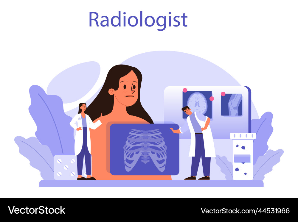 Radiologist concept doctor examing x-ray image Vector Image