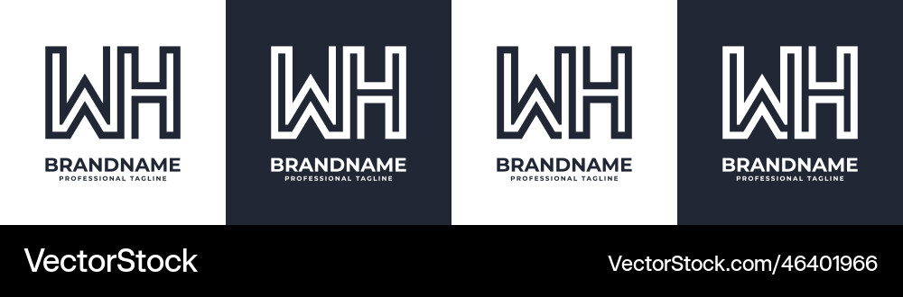 Simple wh monogram logo suitable for any business Vector Image