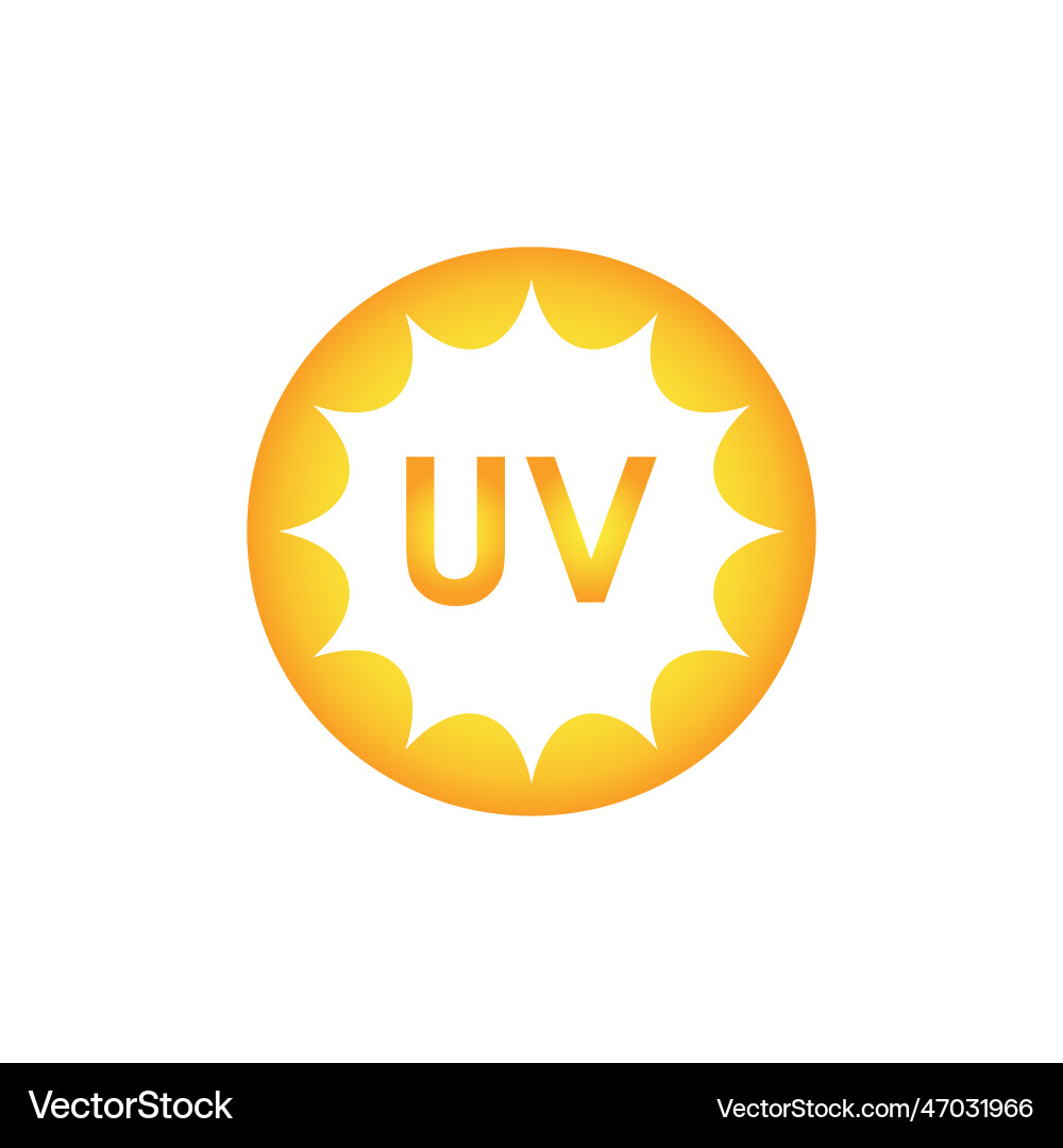 Uv protection icon ultraviolet logo Royalty Free Vector