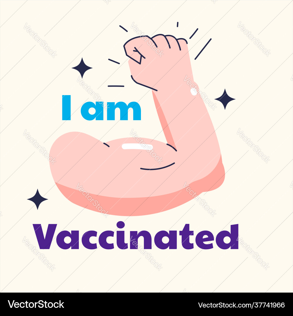 Vaccination campaign badge Royalty Free Vector Image