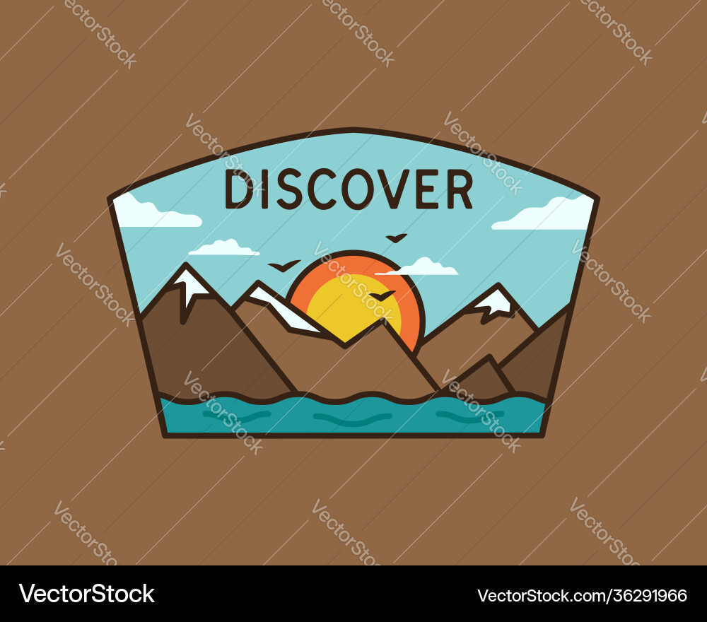 Vintage discover logo adventure emblem design Vector Image