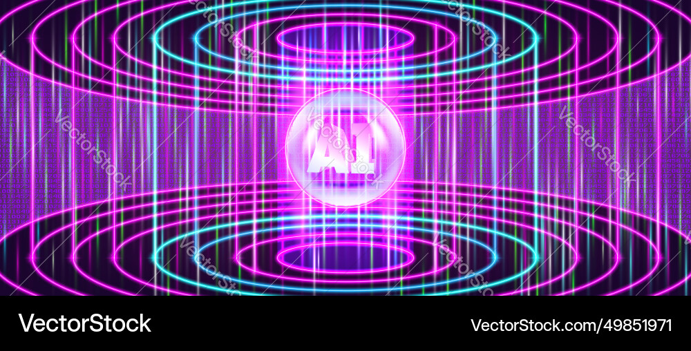 Abstract futuristic bright radiant glowing ai Vector Image