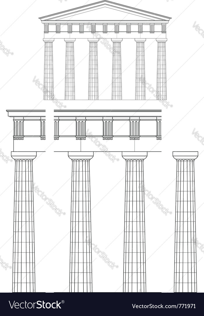 Ancient temple Royalty Free Vector Image - VectorStock