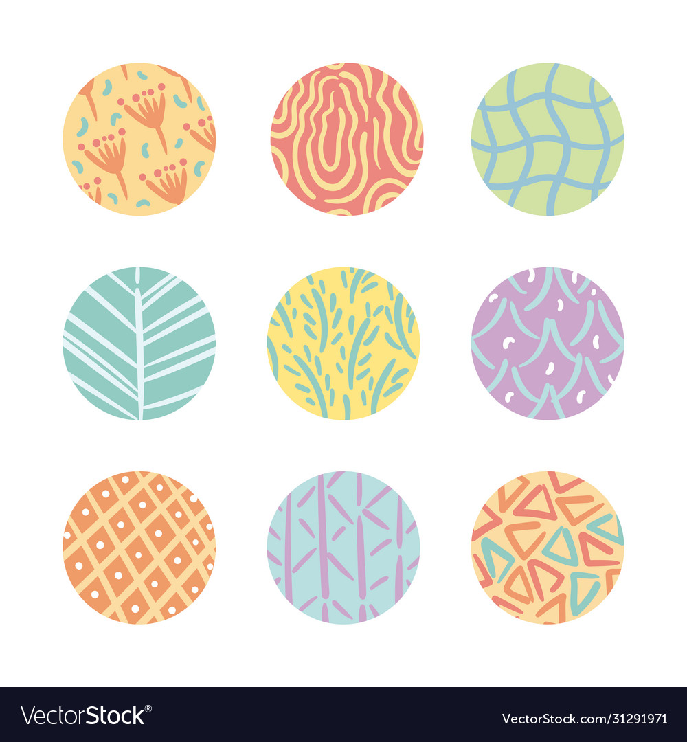 Bundle organic patterns set Royalty Free Vector Image
