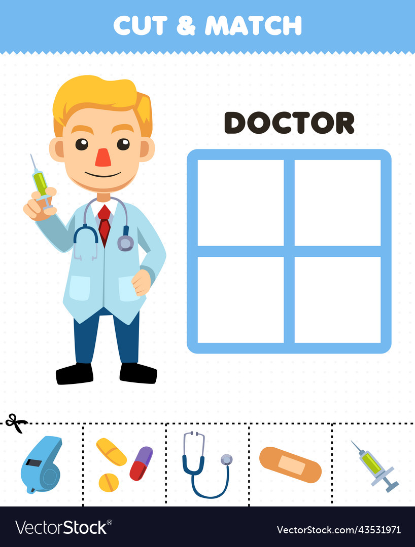 Education game for children cut and match Vector Image