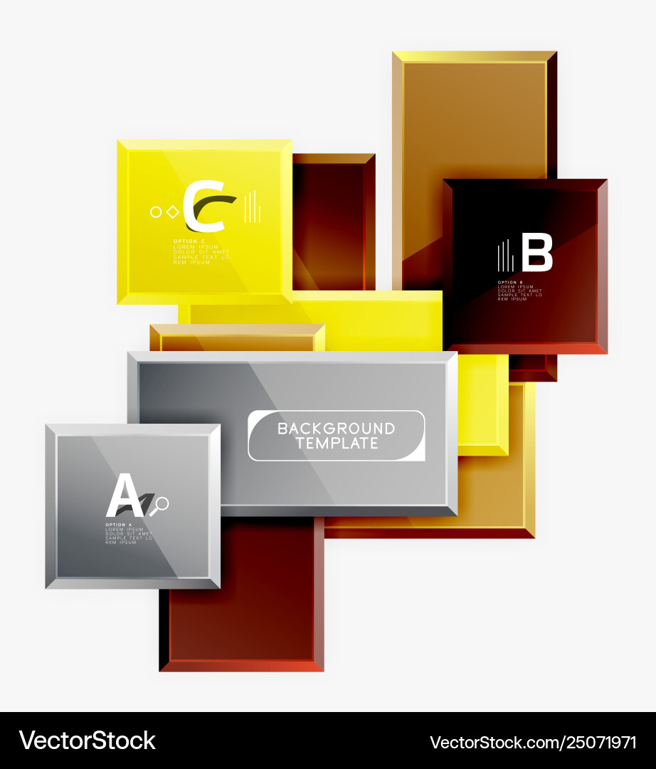Geometrical design squares abstract banner glossy Vector Image