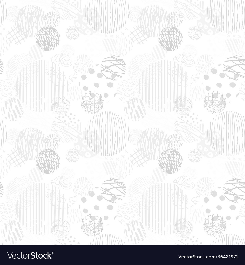 Gray seamless pattern with hand drawn abstract Vector Image