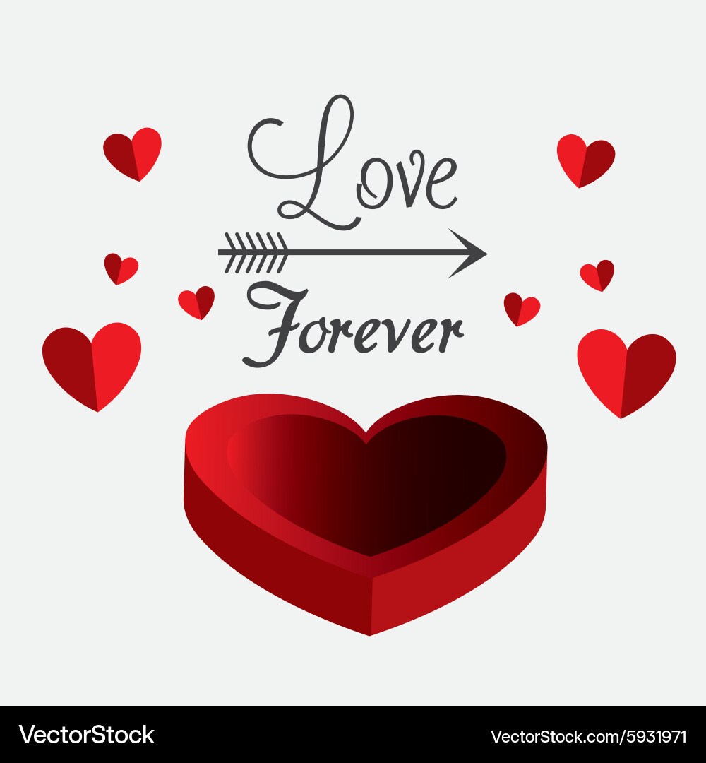 Love card design with red details Royalty Free Vector Image