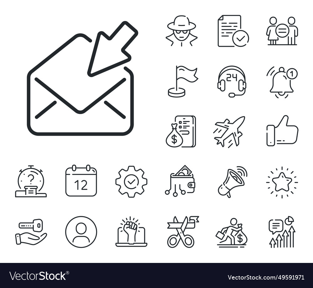 Open mail line icon view message correspondence Vector Image Open mail line icon view message correspondence Vector Image