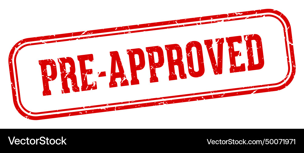 Pre-approved stamp rectangular Royalty Free Vector Image