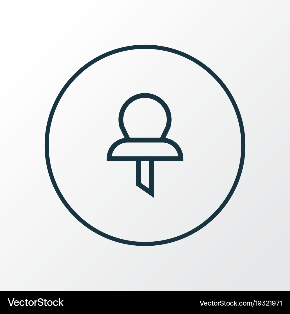 Pushpin icon line symbol premium quality isolated Vector Image