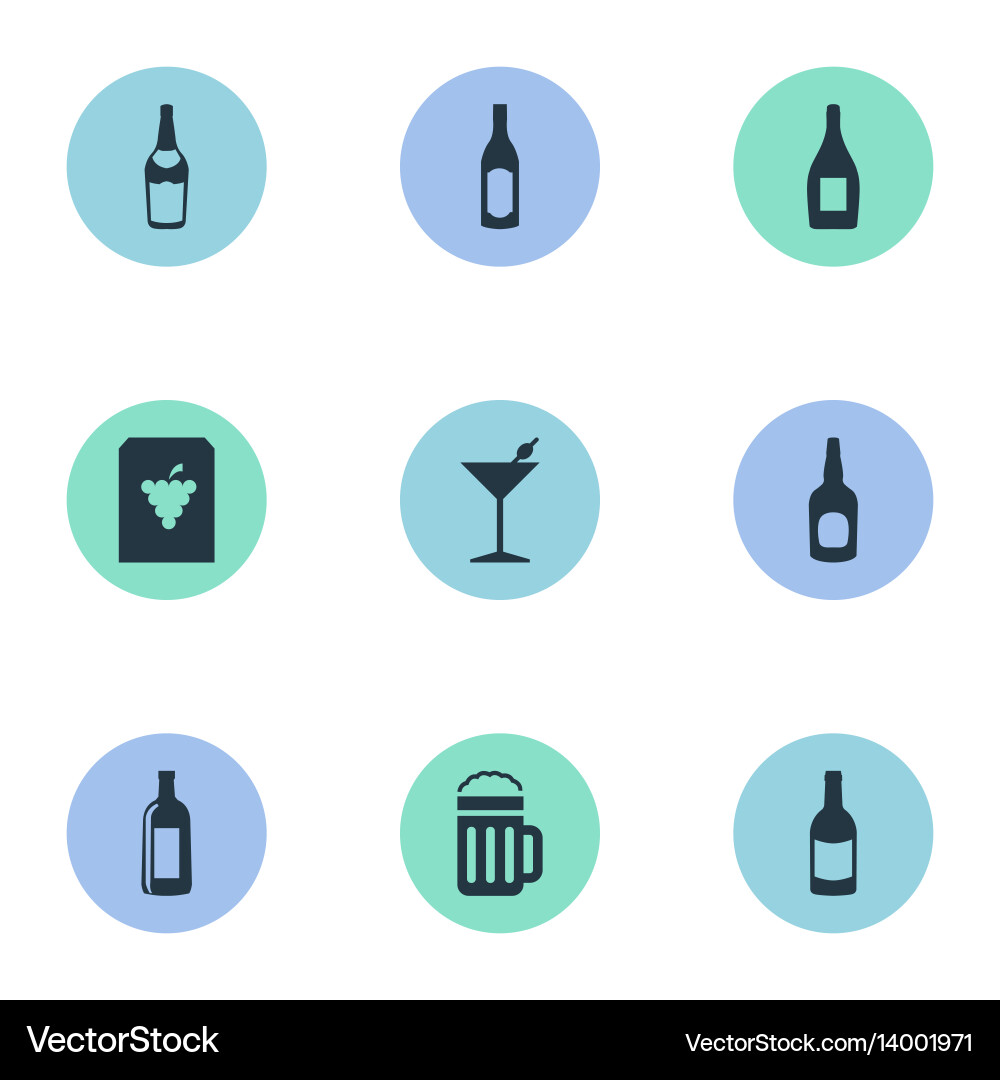 Set of simple beverage icons Royalty Free Vector Image