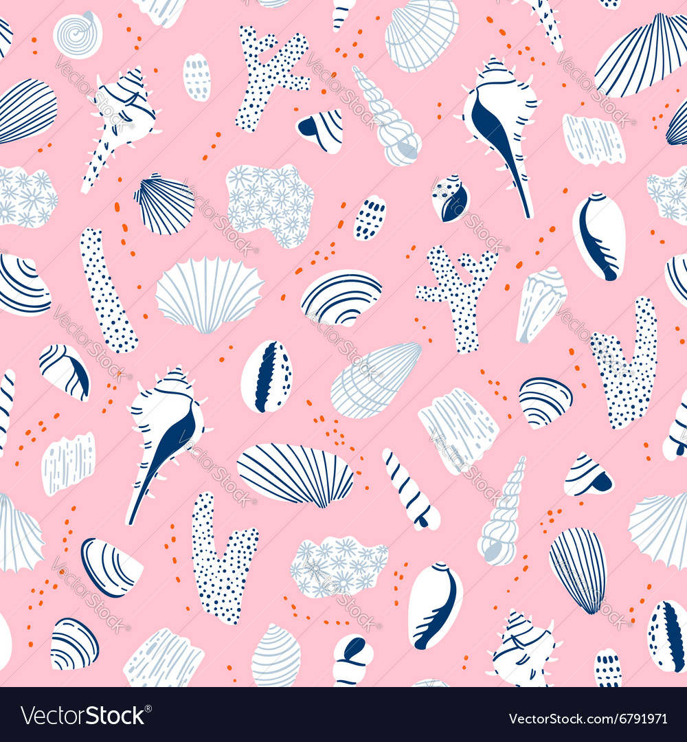 Shells pattern Royalty Free Vector Image - VectorStock