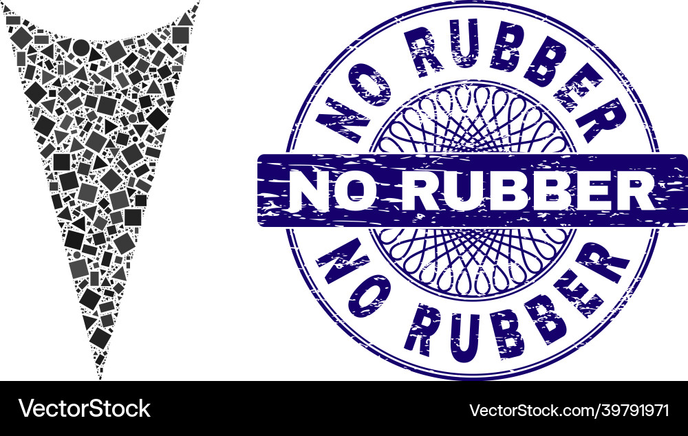 Textured no rubber seal and geometric arrowhead Vector Image